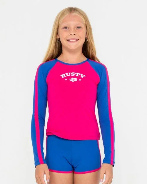Contrast Rashie And Shorts Set Girls | Shop Online or Instore | Beachin ...